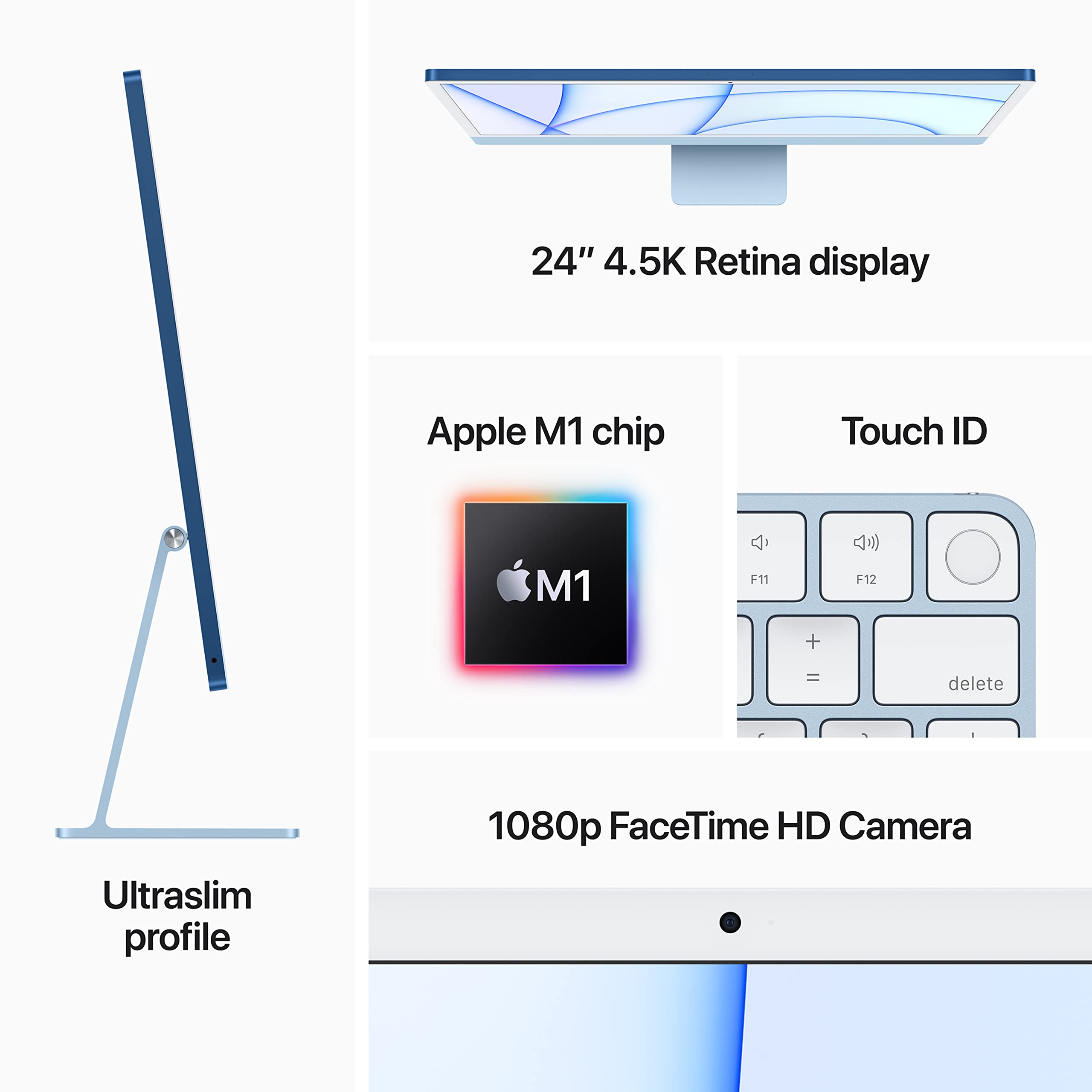 Apple 2021 iMac (24-inch, M1 chip with 8‑core CPU and 8‑core GPU, 8GB RAM, 256GB) - Pink with AppleCare+ (3 Years)
