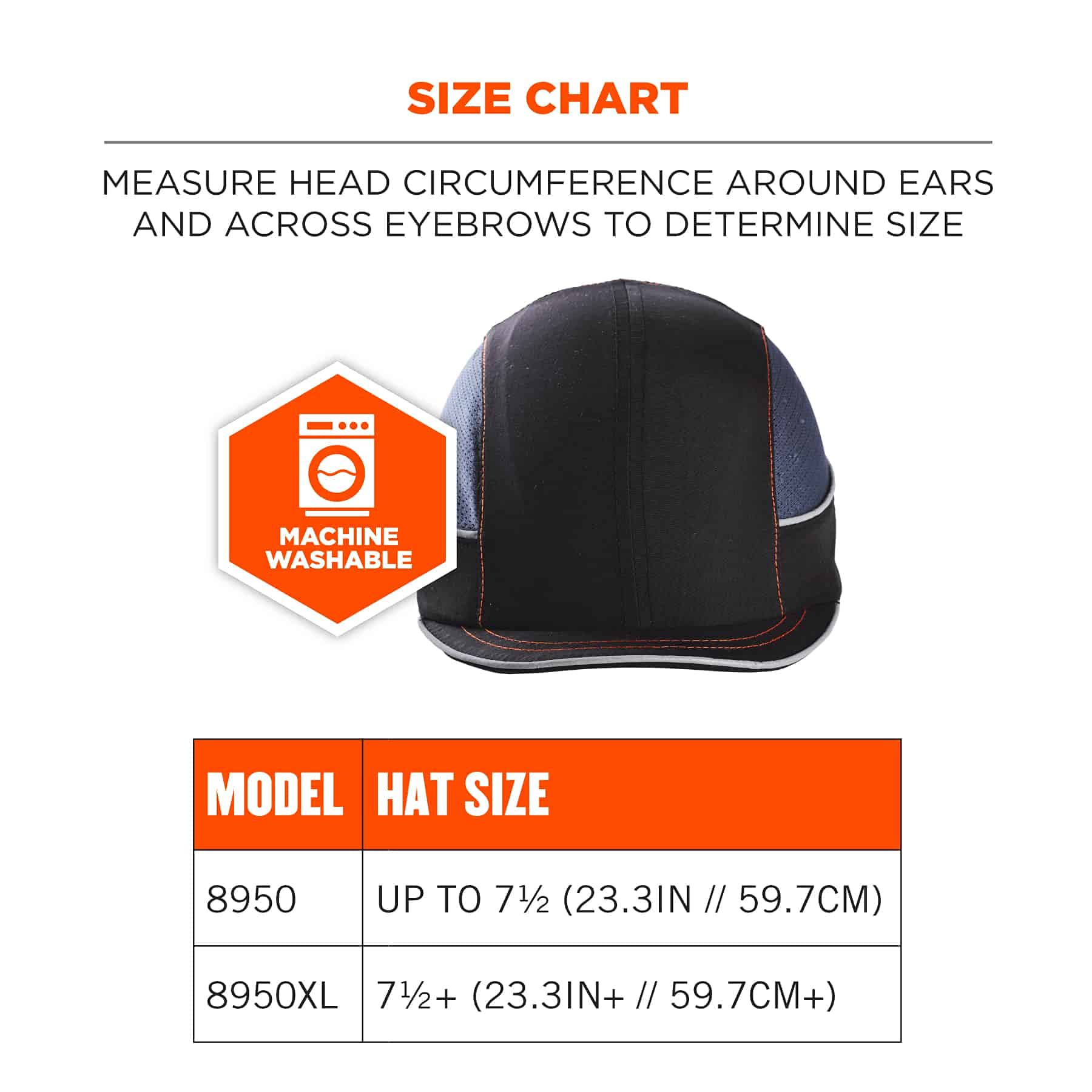 Ergodyne unisex adult Short Brim XL Bump Cap Hat, Navy, X-Large US
