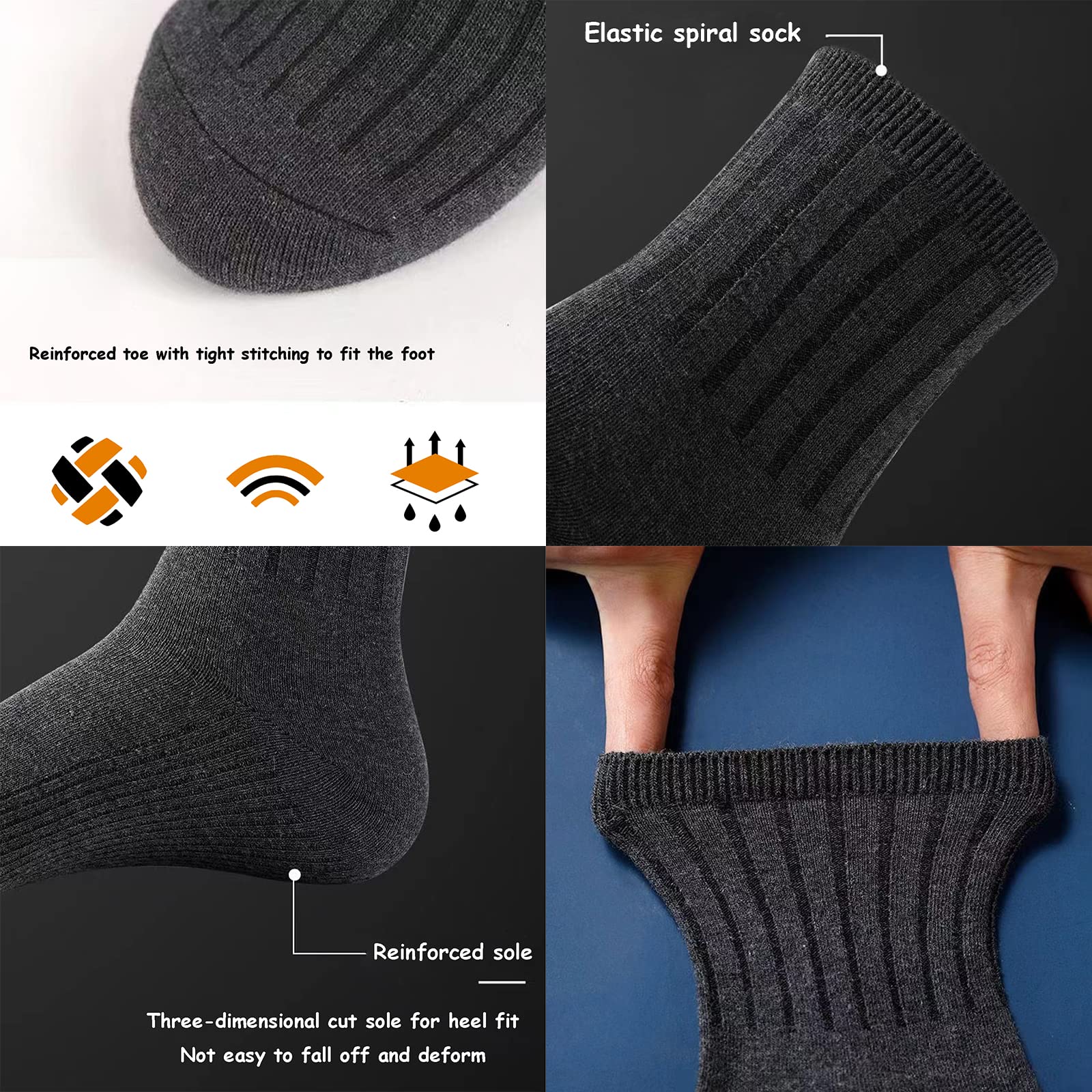 Aoiuhgyt Men's classic sports cotton socks,hiking socks,crew work boots socks for men 4 pcs