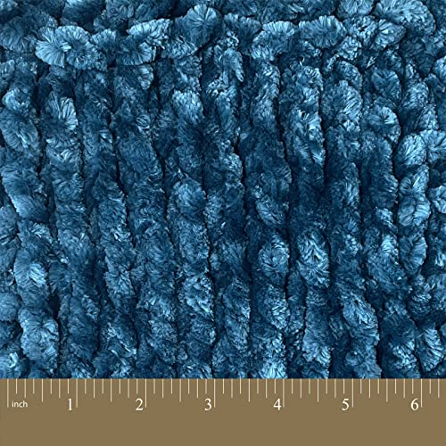 Crafted By Catherine Luxe Velvet Solid Yarn - 2 Pack (98 Yards Each Skein), Dark Teal, Gauge 6 Super Bulky