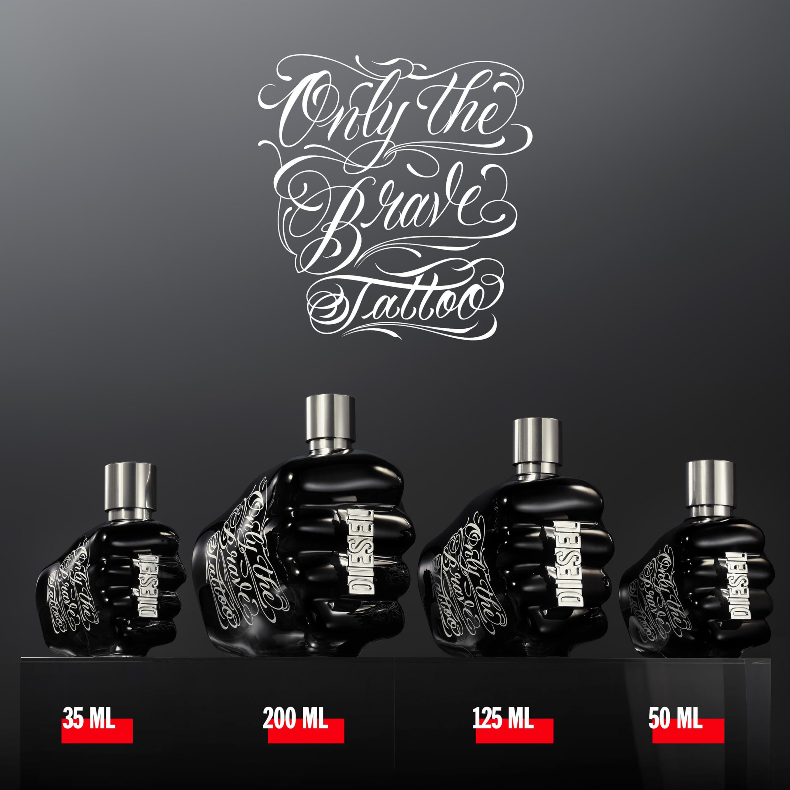 Diesel Only The Brave Tattoo, Eau de Toilette for Men, Woody Scent With Notes of Citrus, Sage, Pepper & Tobacco, 4.2 Fl. Oz.