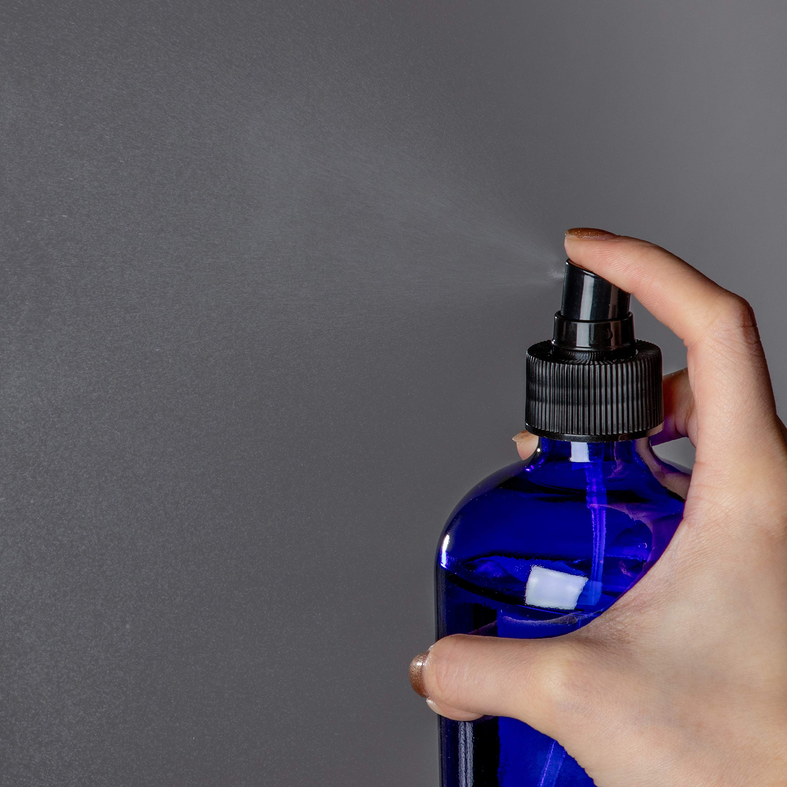 Juvale 4-Pack Blue Glass 8 Ounce Essential Oils Atomizer Pump Spray Misting Bottles