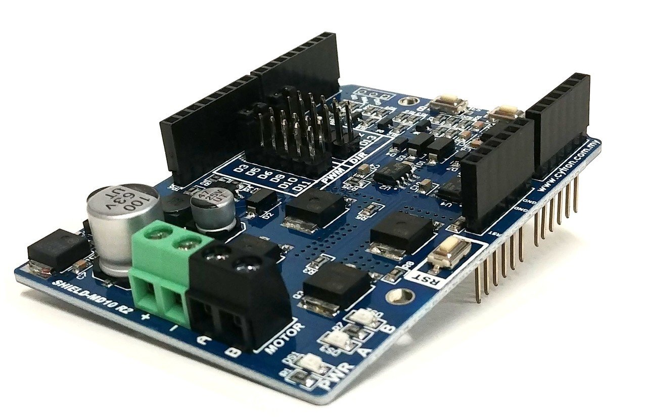 Cytron 10A Bi-Directional DC Motor Driver Shield for Arduino, 7v-30v, Peak 15A