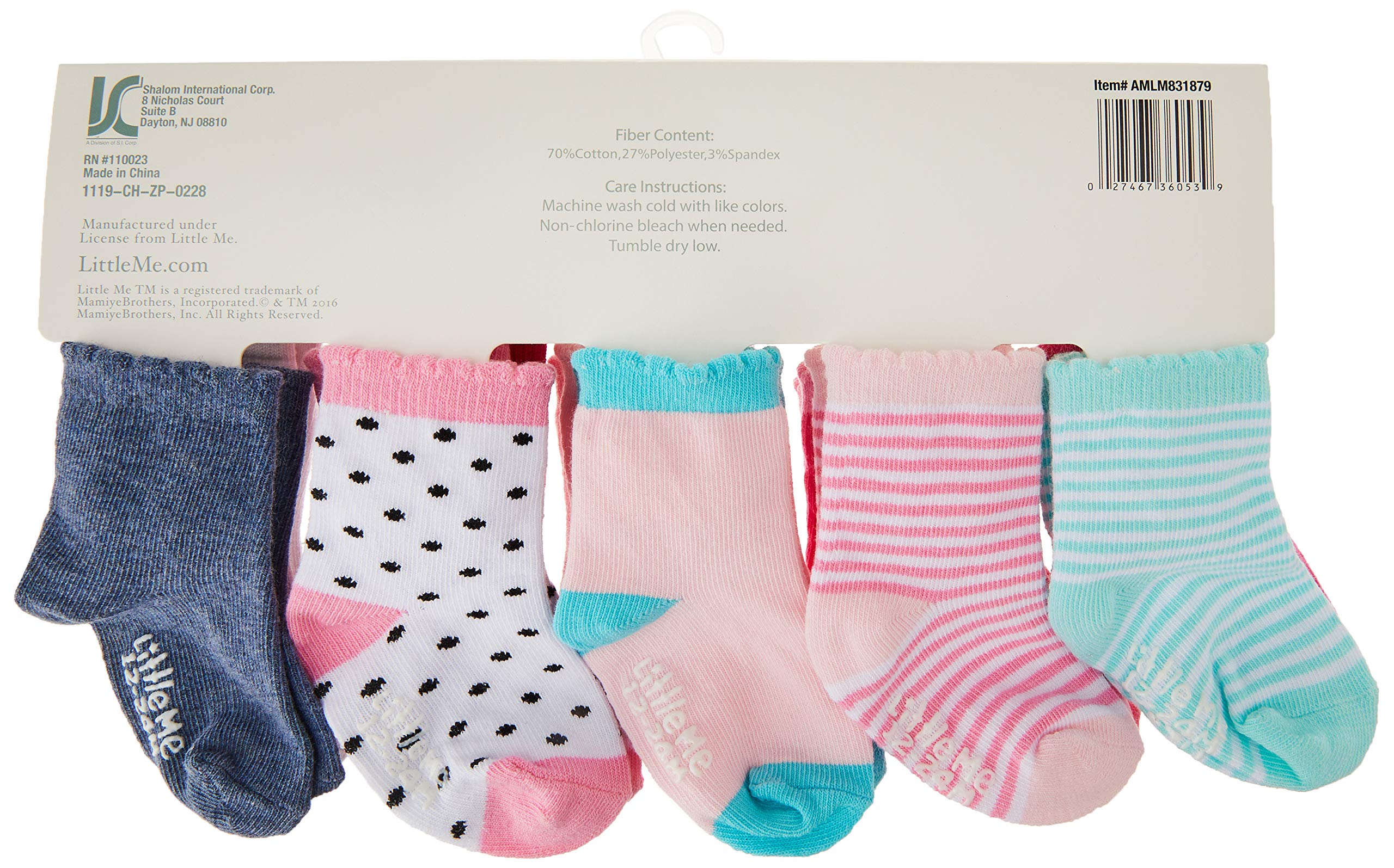 Little Me 20-Pair Newborn Baby Infant & Toddler Girls Socks, 0-12/12-24 Months, Assorted Size Pack, Multi, 20 count (Pack of 1)