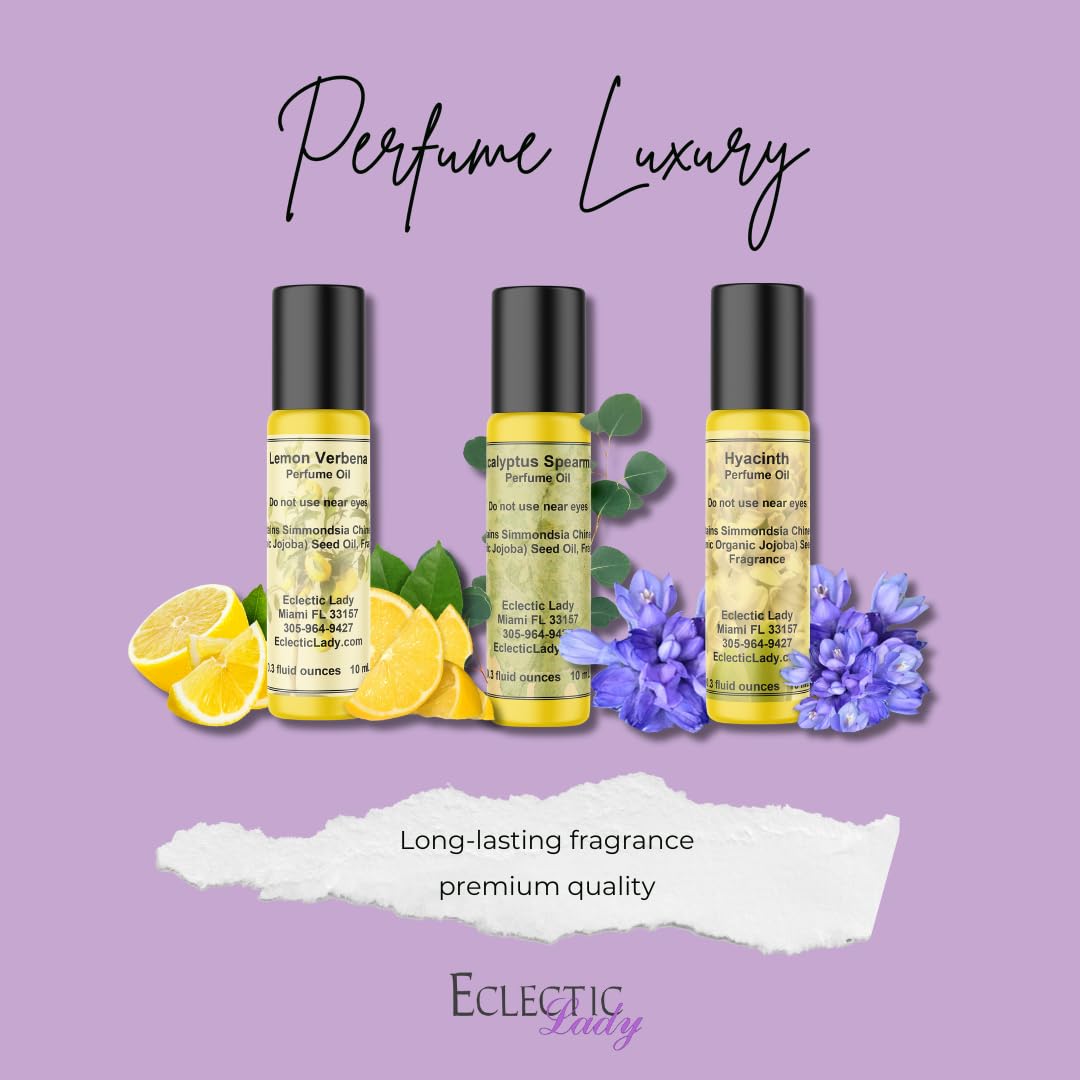 Eucalyptus Spearmint Perfume Oil, 0.3 Oz Portable Roll-On Fragrance with Long-Lasting Scent, Delightful Essential Oils and Jojoba Oil for Daily Use