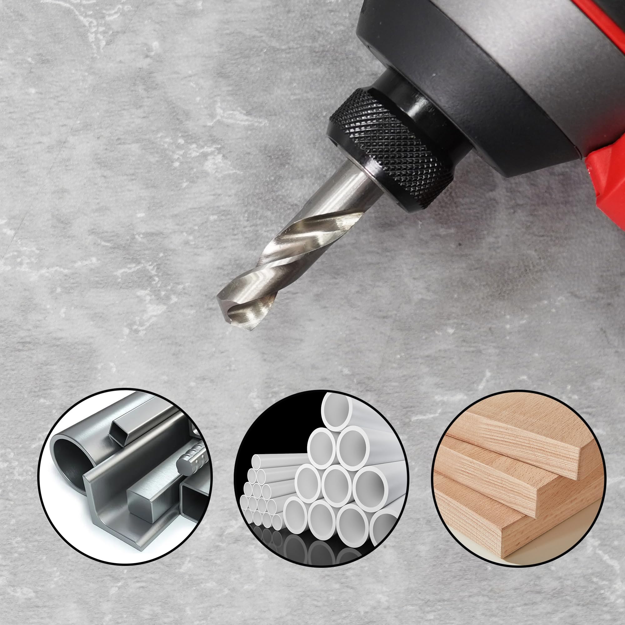 APRW Stubby Drill Bit Set for Metal,6 pcs 1/4" Hex Shank M2 HSS for Quick Change,Short Drill Bits for Right Angle Adapter and Tight Spaces,Metal Drill Bit Set for Steel, Wood, Plastic, etc.