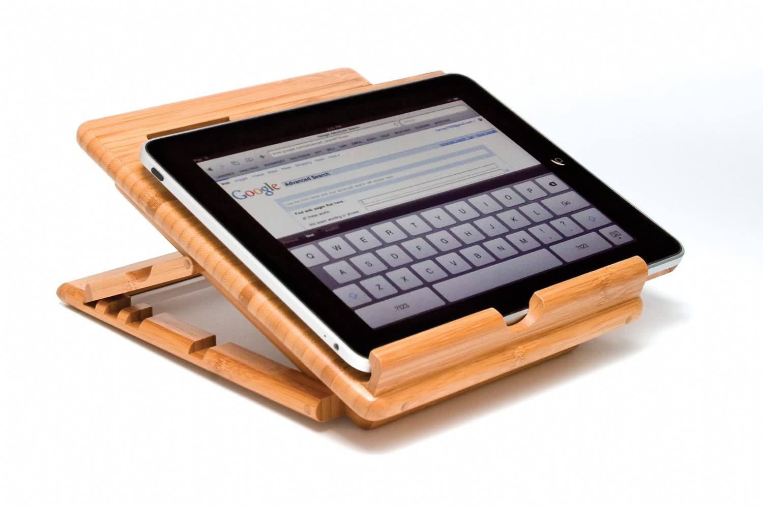 Lipper International 1887 Bamboo Wood Expandable Stand for iPad, Samsung, Nexus, Nintendo Switch, and Other Tablets