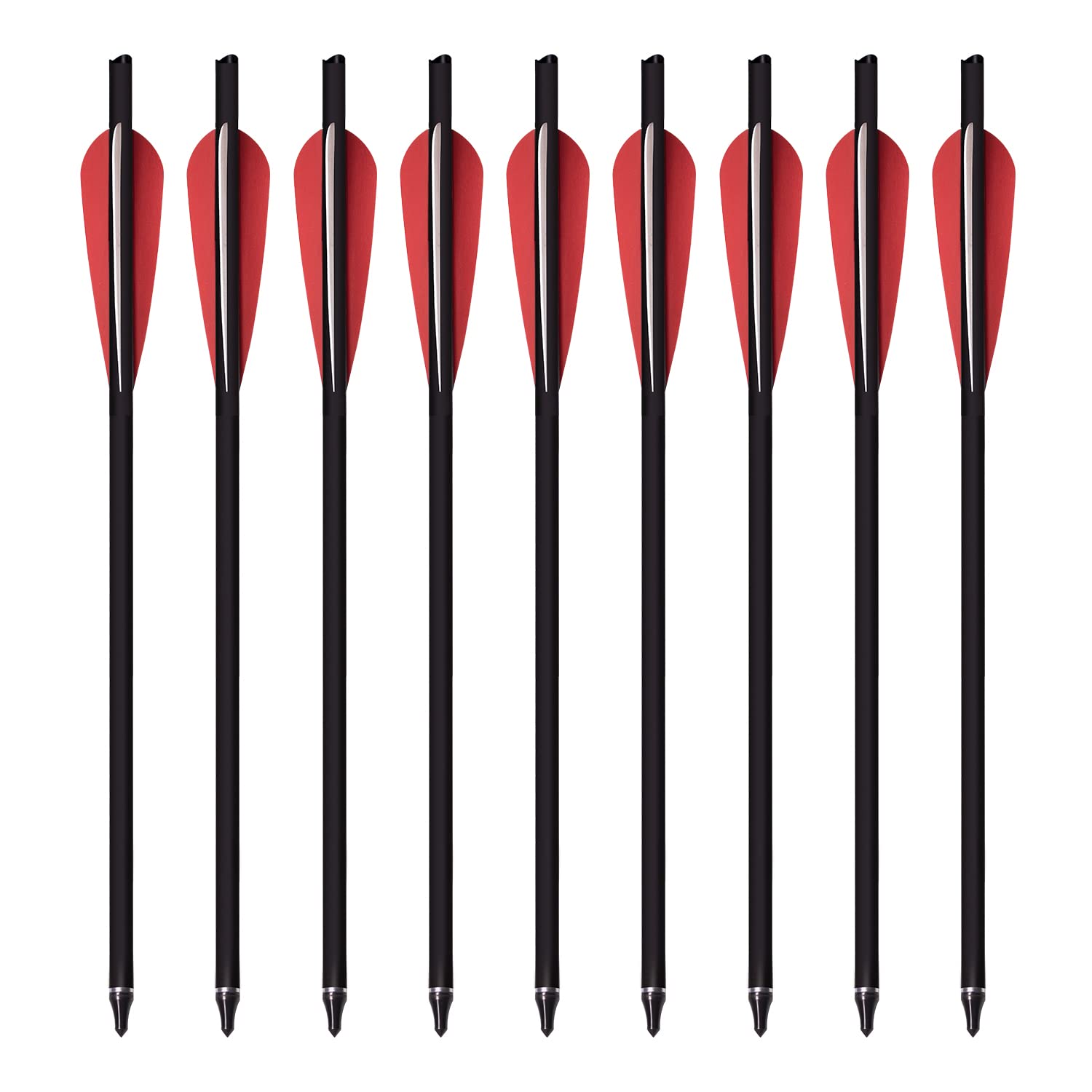 ALBERTU Archry Sharly 20'' Carbon Crossbow Arrows Half-Moon Nocks with Replacement Screw-in Field Points 12 Pack
