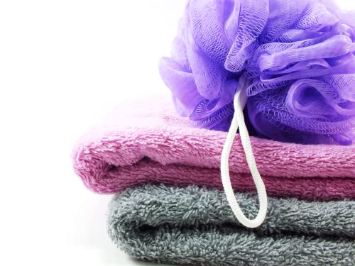 Pack of 5 Individually Wrapped Bath Shower Sponge Loofahs Mesh Pouf Ball Scrubber Assorted Colors (1)