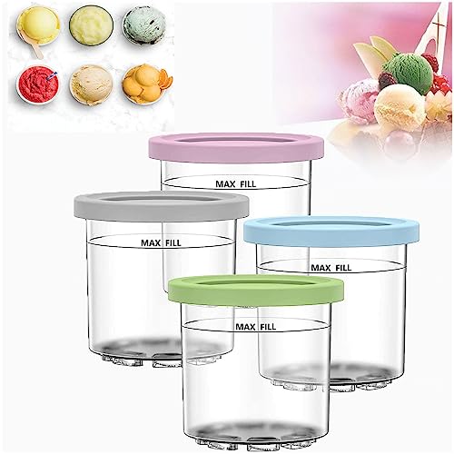 Creami Deluxe Pints, for Ninja Creami Nc501 Containers, Pint Storage Containers Bpa-Free,Dishwasher Safe Compatible NC301 NC300 NC299AMZ Series Ice Cream Maker