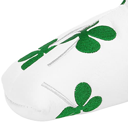 Astibym Golf Putter Headcover, Golf Putter Cover Soft Plush Lining Thick Plush Lining Embroidery Craftsmanship for Indoor(White)