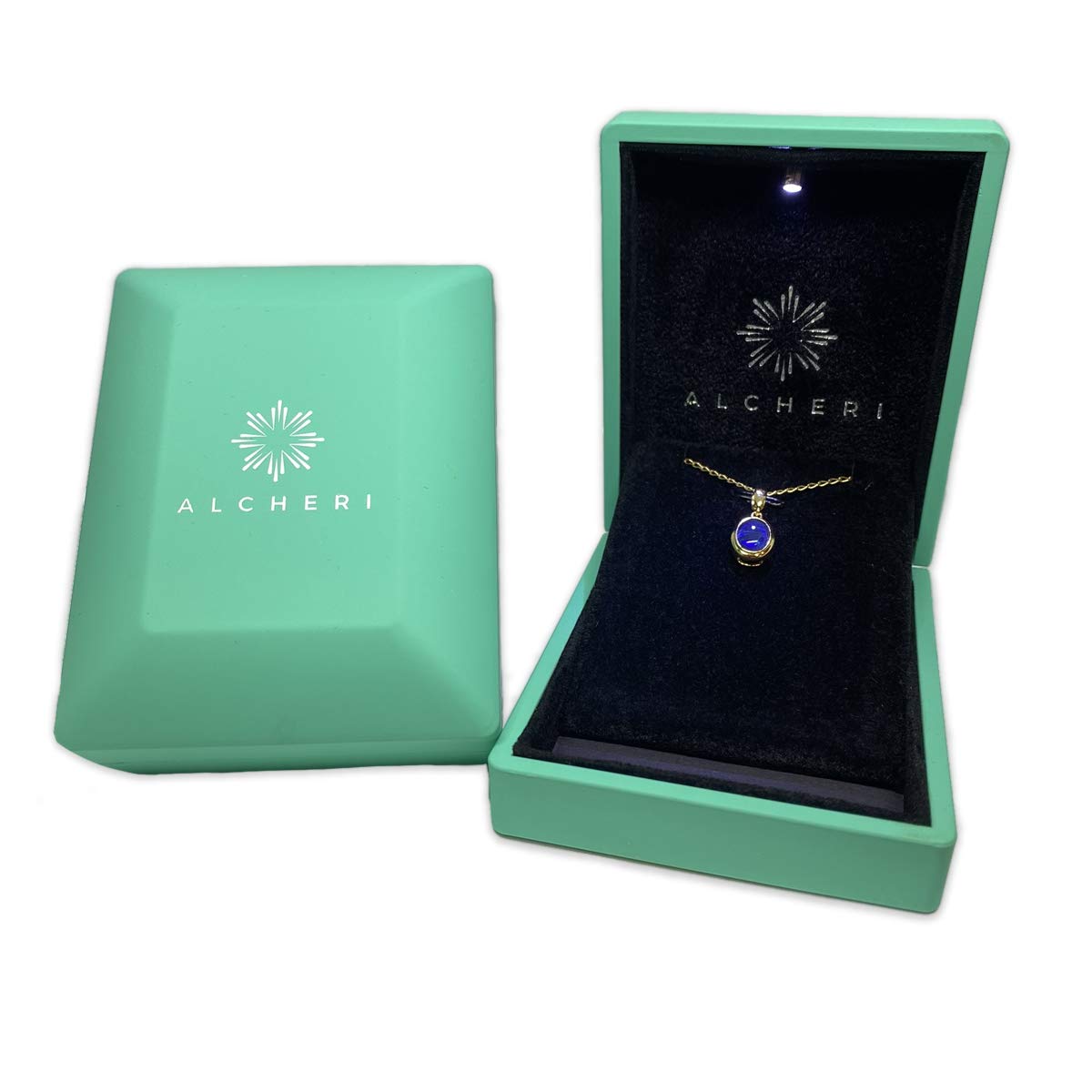 Alcheri Fire Opal Necklace Oval Natural Opal Triplet Gold Necklace for Women | Mother's Day Gift, 18"