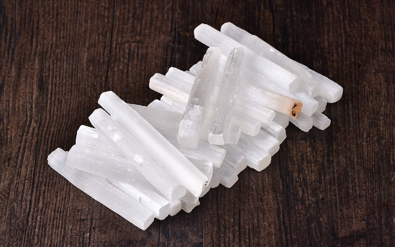 AMOYSTONE 2.2Lbs Selenite Sticks Bulk 3"-3.9" Selenite Crystal Bulk Wands for Healing, Reiki, Chakra, Good Vibes, Protection Grids, Positive Energy