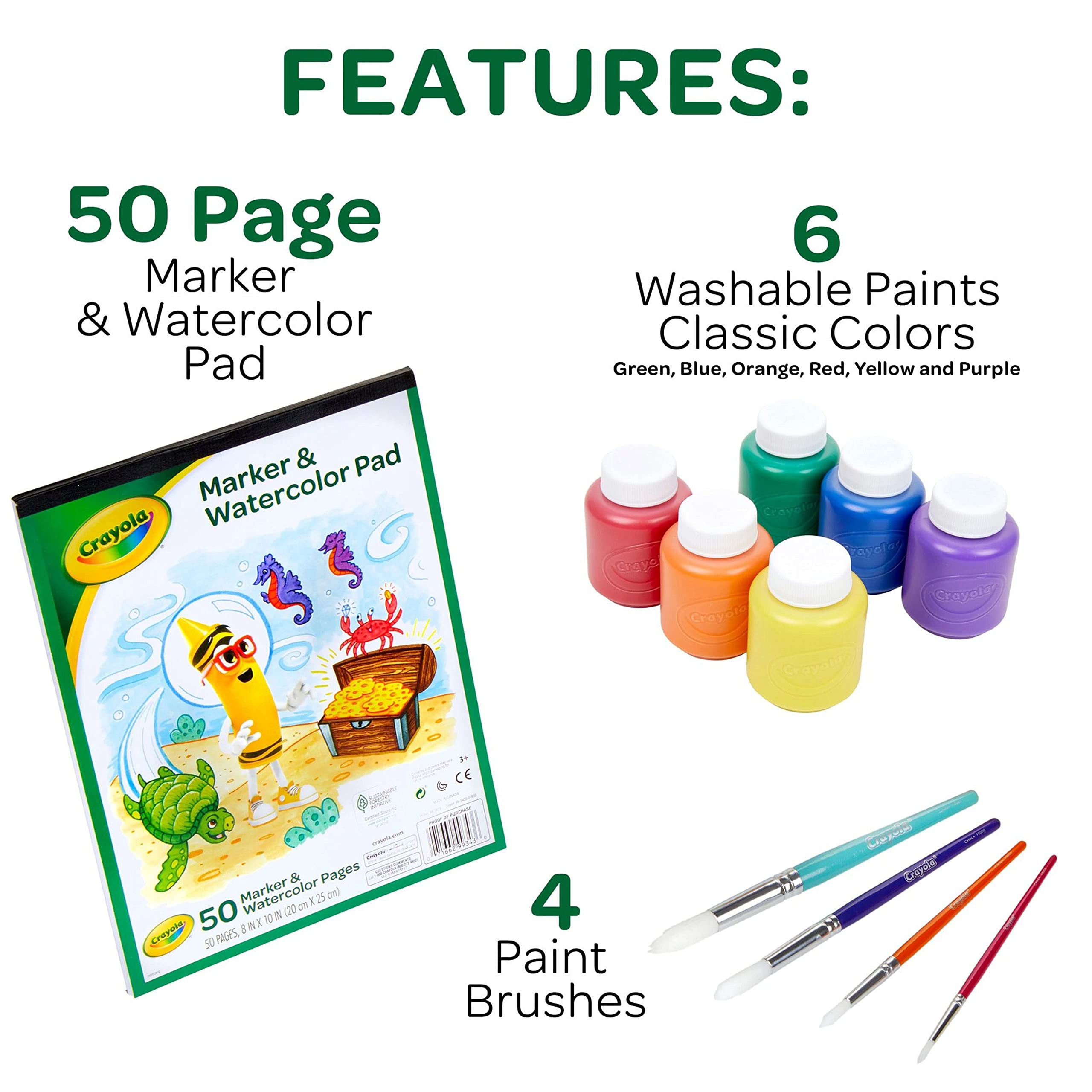 Crayola Kids Paint Set, Washable Kids Paint, Craft Supplies, Gift for Kids, Ages 3, 4, 5, 6, 7 [Amazon Exclusive]