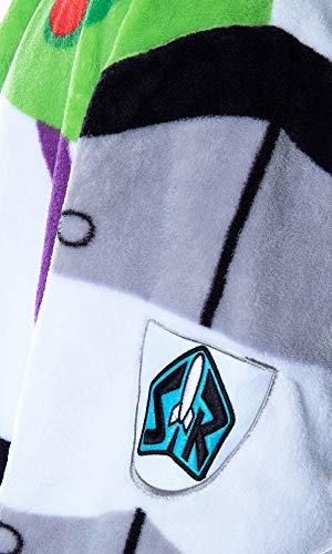 Disney Men's Toy Story Buzz Lightyear Costume Ultra-Soft Fleece Plush Hooded Robe Bathrobe (2X/3X)