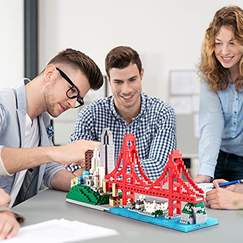 LUKHANG Gift Architecture: San Francisco Skyline Model Building Set Model Kit and Gift for Kids and Adults Micro Mini Block 1610 Pieces(with Color Package Box)