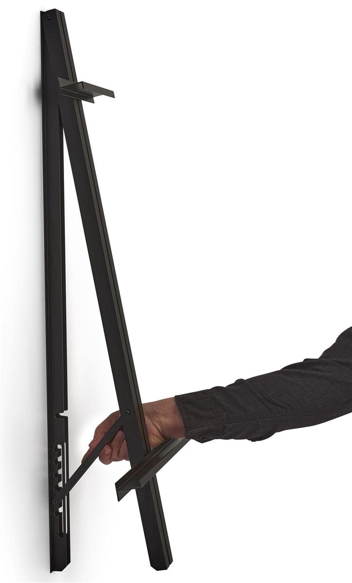Displays2go Adjustable Metal Wall Easel, Holds Up to 36" Tall Media, Tilt Feature - Black (FDWEASLGBK)