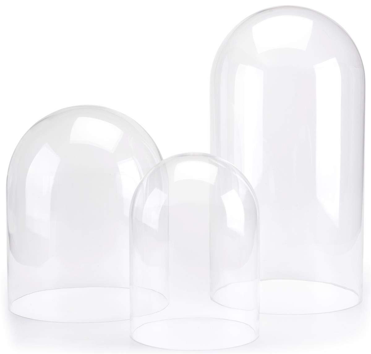 Displays2go Large Glass Dome Display with Baseless Design, 12" x 24" — Clear (DCGDOMEL)