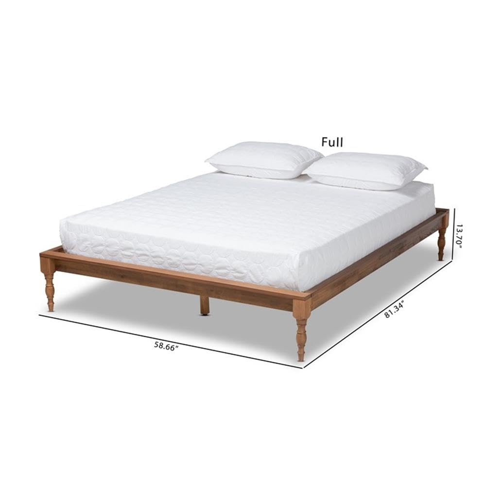 Baxton Studio Romy Vintage French Inspired Ash Wanut Finished King Size Wood Bed Frame