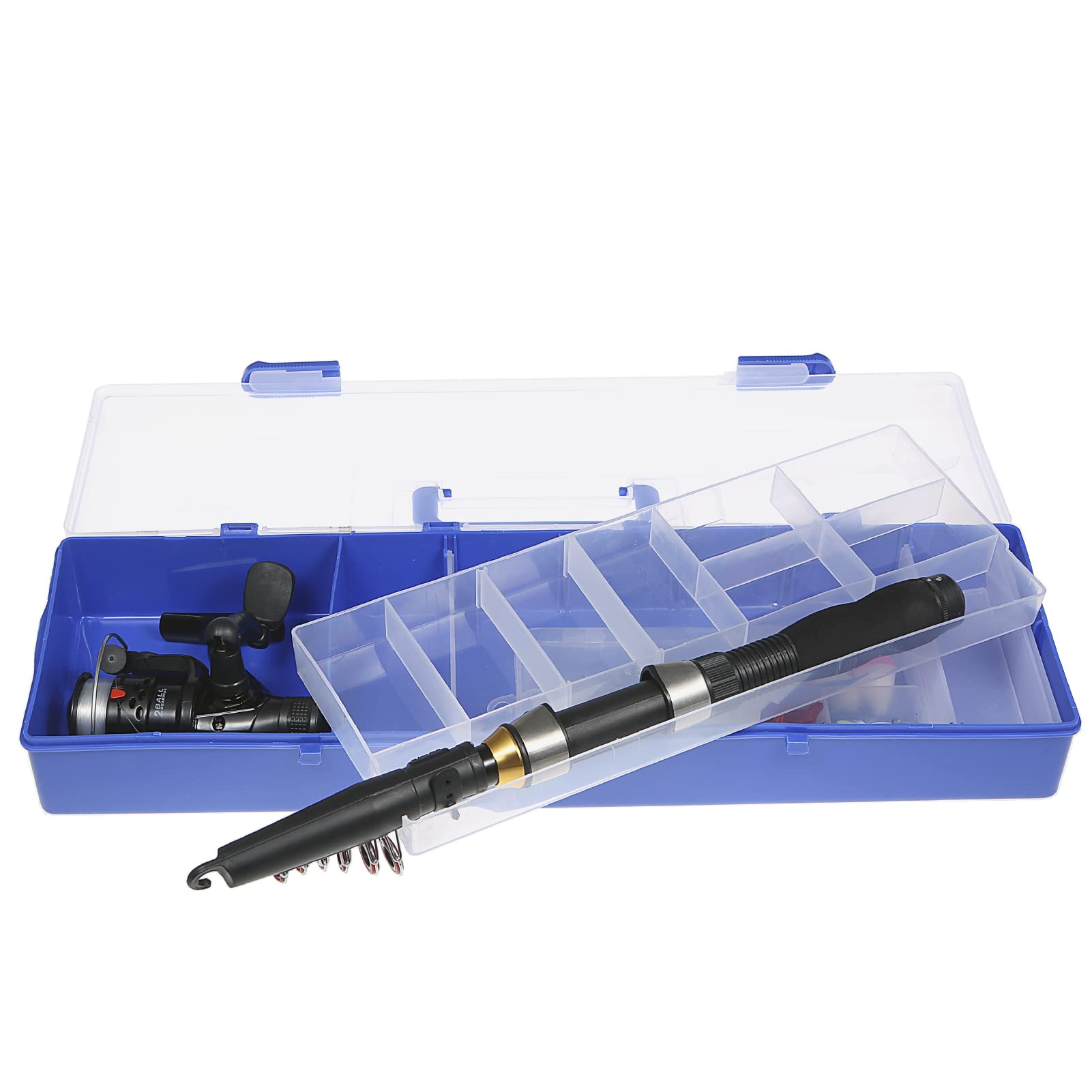 Aomiun 1.5m/1.7m Telescopic Fishing Rod Whirl Reel Tackle Set for Saltwater and Freshwater