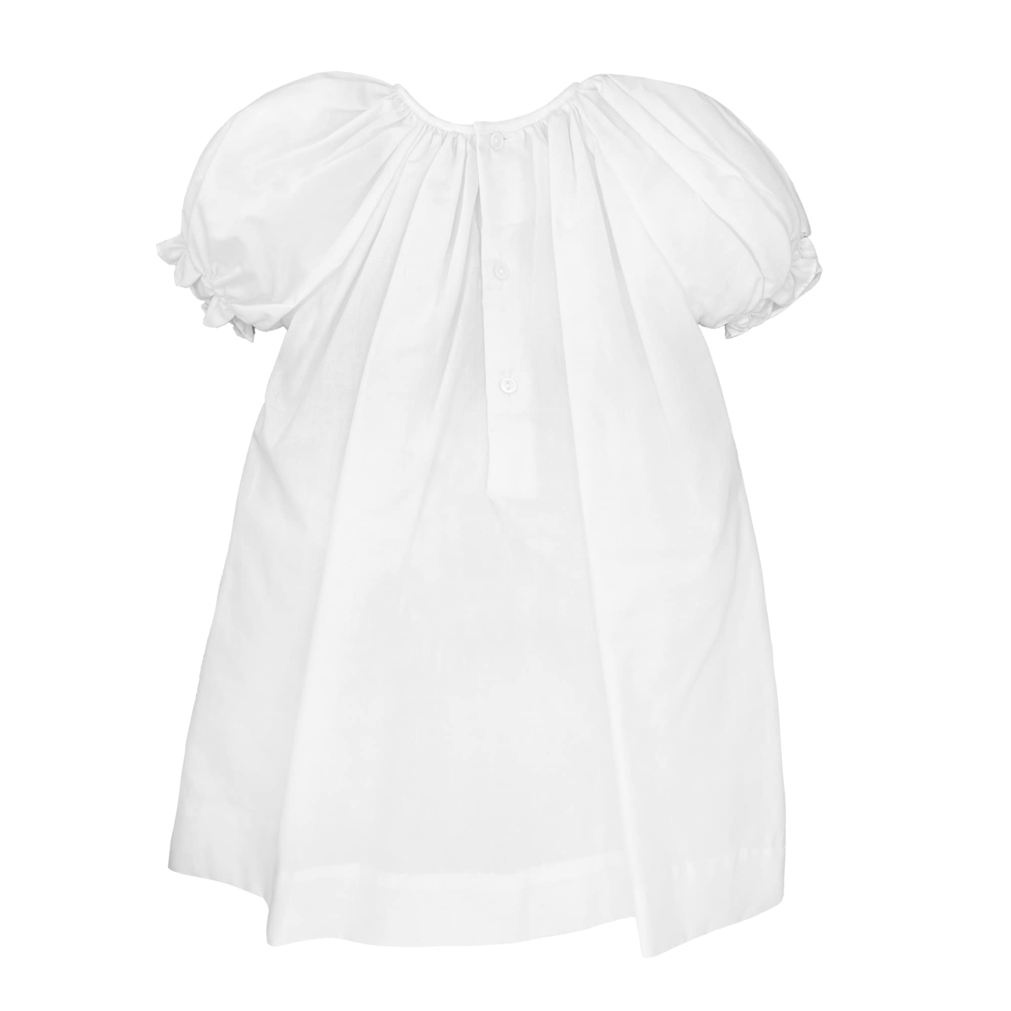 Petit Ami Baby Girls' Daydress with Embroidered Hem, 9 Months, White