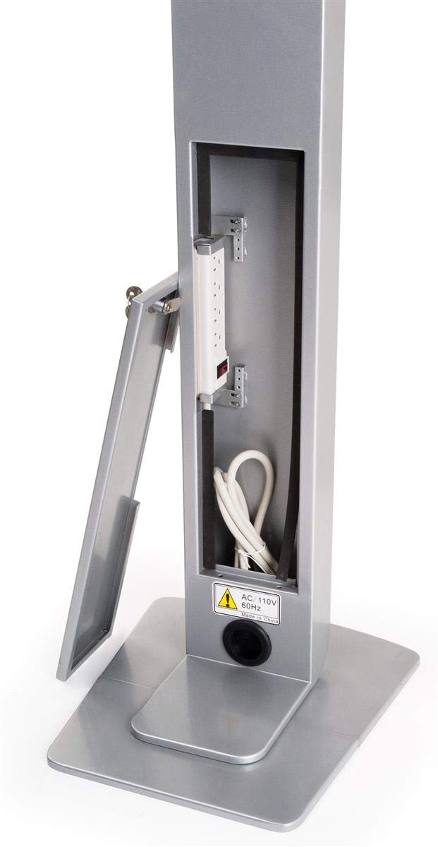 Displays2go Locking Tablet Floor Stands, Compatible w/ 9.7" iPad, ADA Accessible – Silver (ADAIP97SV)