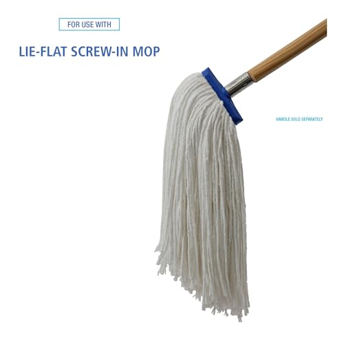 Boardwalk Cut-End Lie-Flat Wet Mop Head, Rayon, 16oz, White, 12/Carton