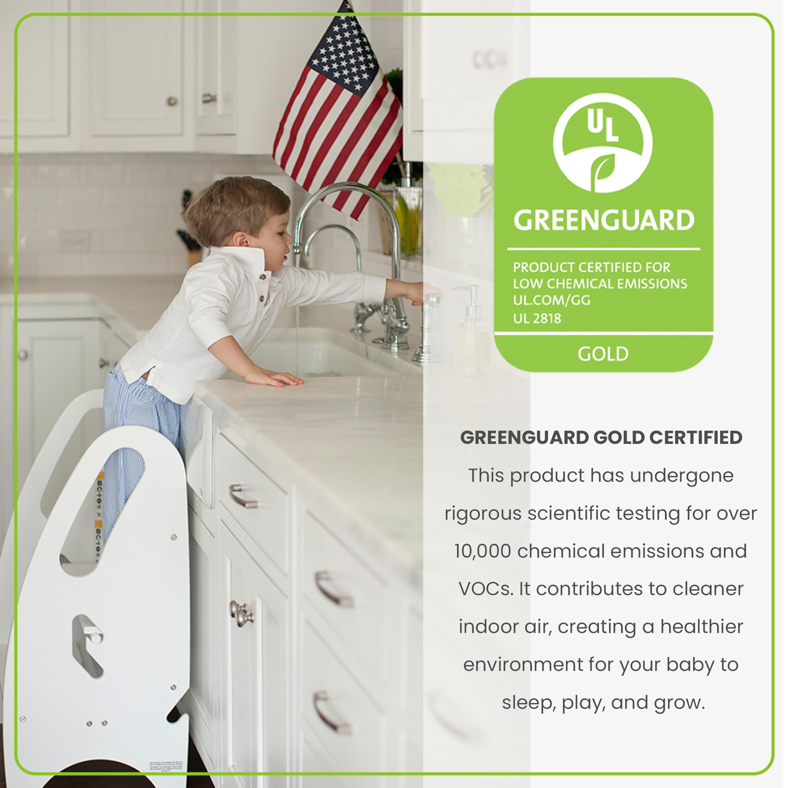 Little Partners 3-in-1 Growing Step Stool Toddler Tower Helper Step Stool, Wooden Toddler Standing Stool for Bathroom or Kitchen, Anti-Slip Feet, Built-in Safety Hand Rails Up to 200 lbs.(Soft White)