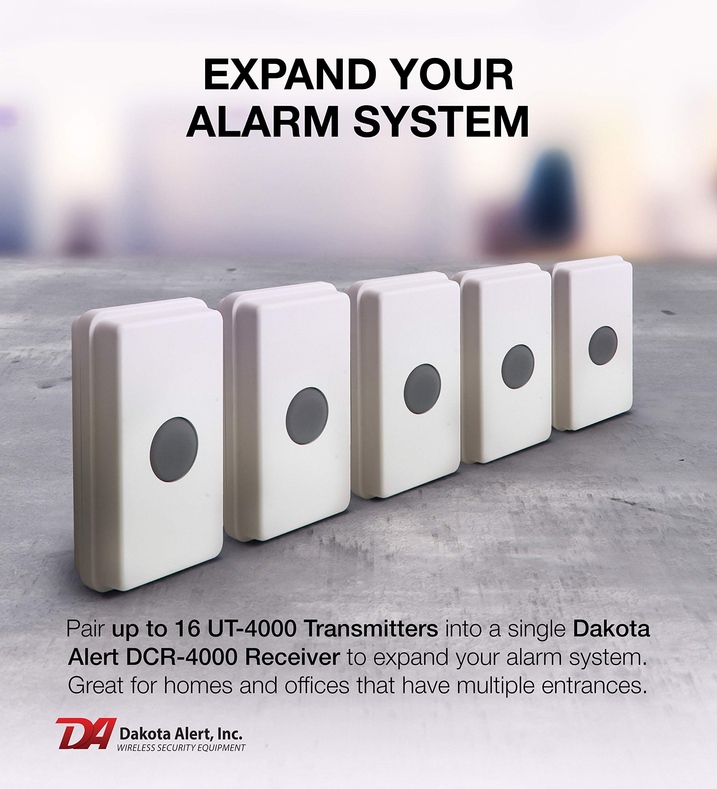 Dakota Alert UT-4000, Universal Transmitter for Wireless Home Security & Doorbell-1 Mile Long Range, Compatible with 4000 Series Receiver, Driveway Alarms Wireless, Mailbox Alert, Weatherproof Sensor