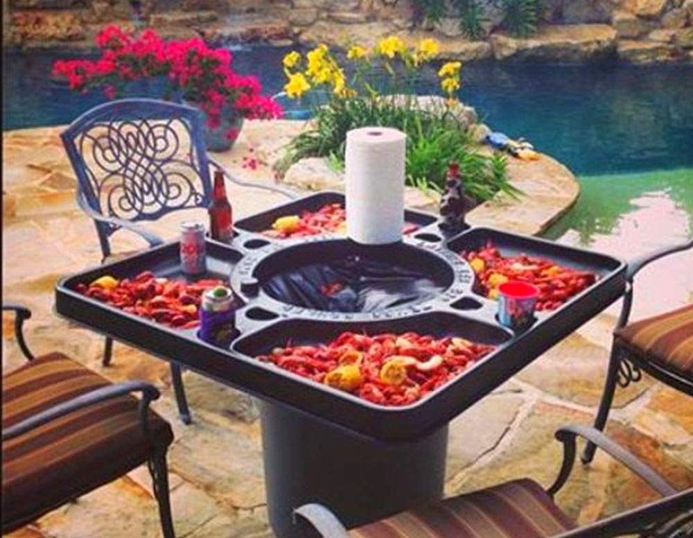 BayTec Crawfish Table - Plastic Barrel Table Top for BBQs or Seafood Boils