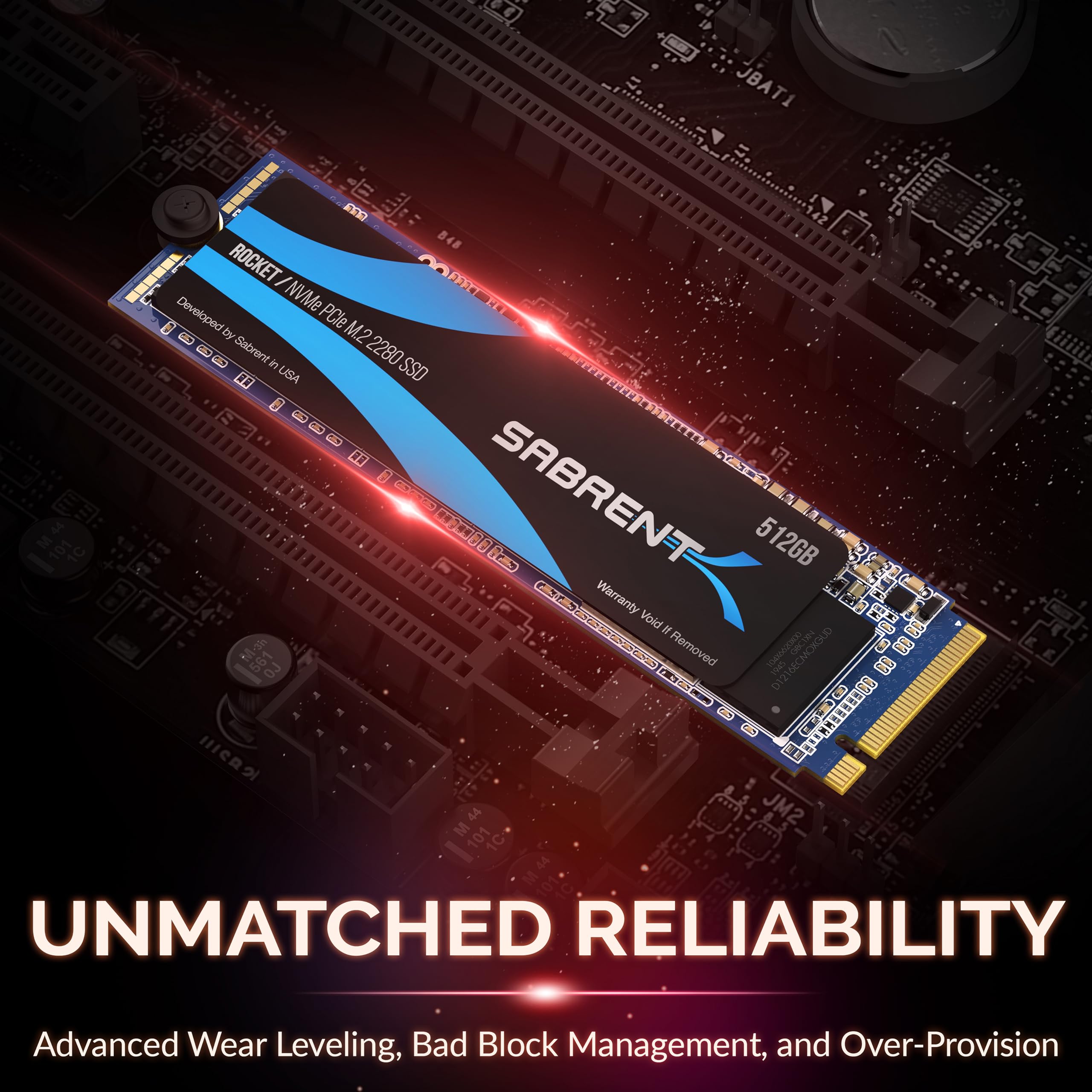 SABRENT 512GB Rocket NVMe PCIe M.2 2280 Internal SSD High Performance Solid State Drive (SB-ROCKET-512)