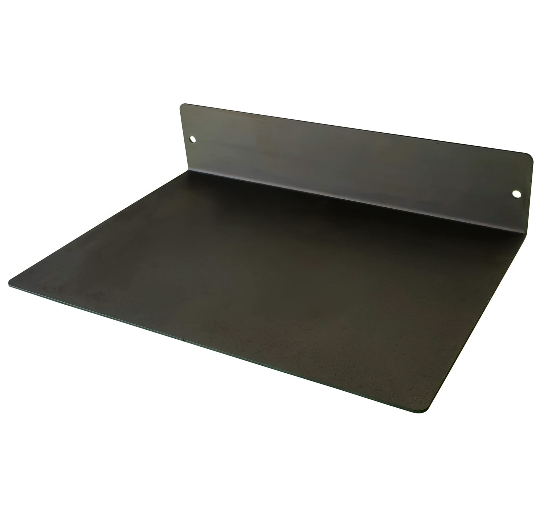 DIY CARTEL Made in USA Linear Floating Shelf - Forged Raw Steel - Industrial Heavy Duty Metal Wall Mounted Modern Rustic Farmhouse Designed Shelf (12-inch X 8-inch)