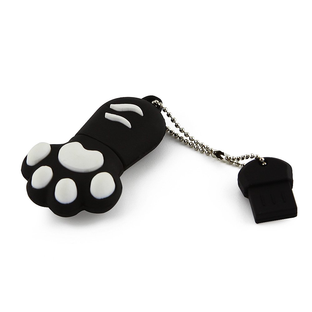 Usbkingdom 32GB USB 2.0 Flash Drive Cute Animal Cat Paw Shape Pen Drive Thumb Drives Jump Drive Memory Stick Pendrive Flash Disk (Black)