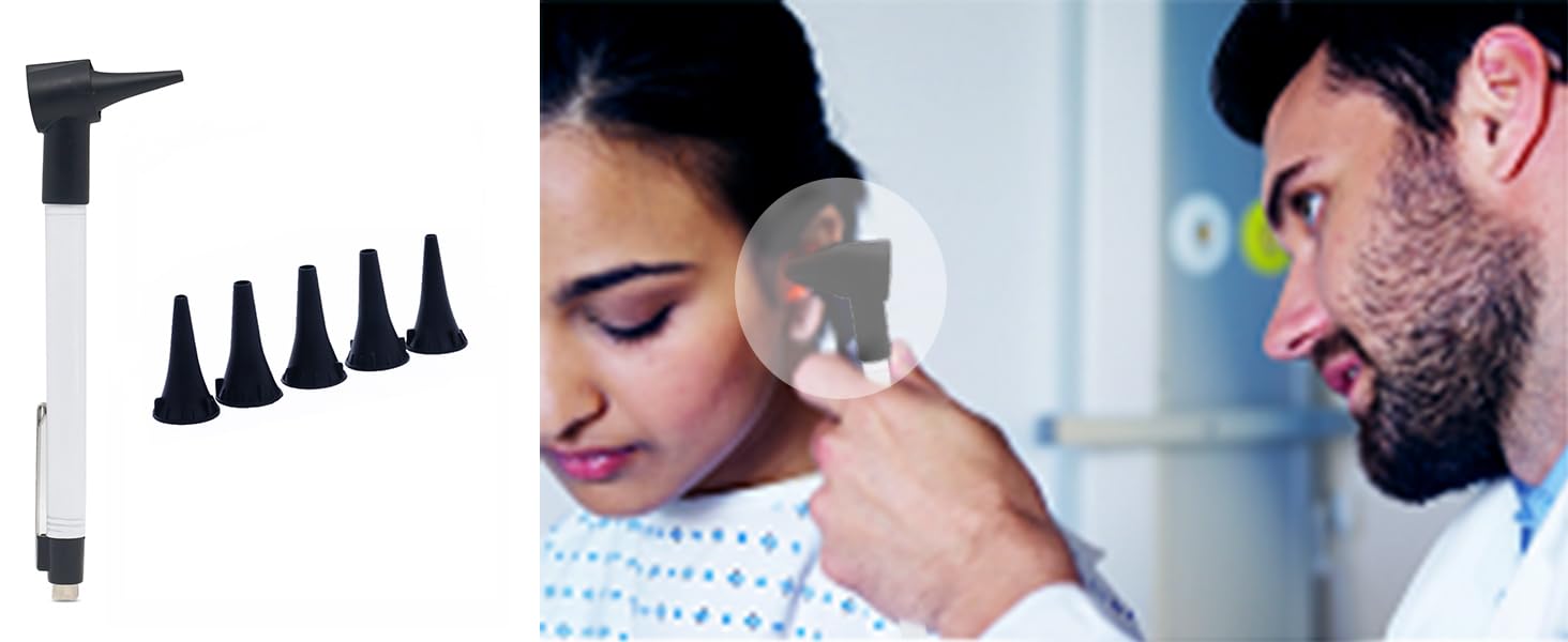 BOCOOLIFE Ear Clean Tool - Mini Otoscopic-kit, Pocket Clip Home Use, Comes with 5 Sized Speculas