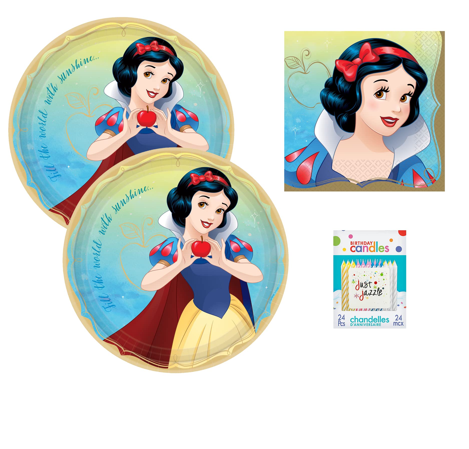Amscan Disney Princess Snow White Birthday Party Tableware Kit Napkins, Plates Bundle, 16 Guests by Just Jazzle