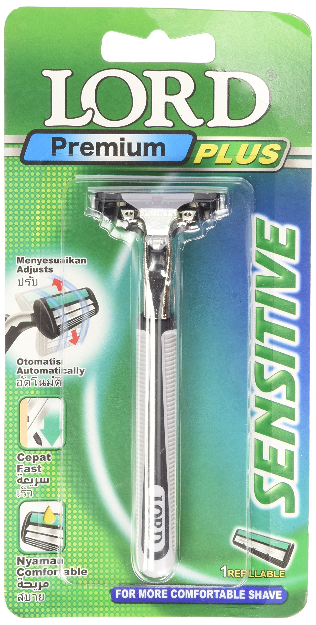 Lord Premium Plus Twin Blade Razor with pivoting Head and 1 blade