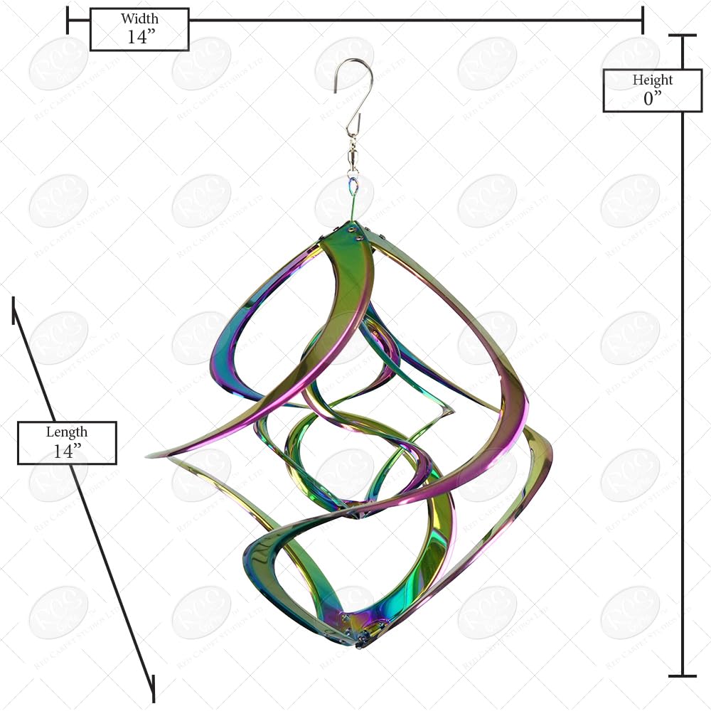 Red Carpet Studios 31065 Hanging Cosmix Wind Spinner, Double Helix, Rainbow