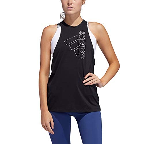 adidas Women's Tech Badge of Sport Tank Black/White Small