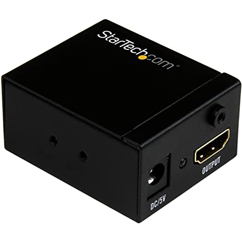 StarTech.com 115 ft/35 m HDMI Signal Booster - 1080p Signal Repeater - HDMI Inline Amplifier & Extender - 7.1 Audio Support (HDBOOST), Black