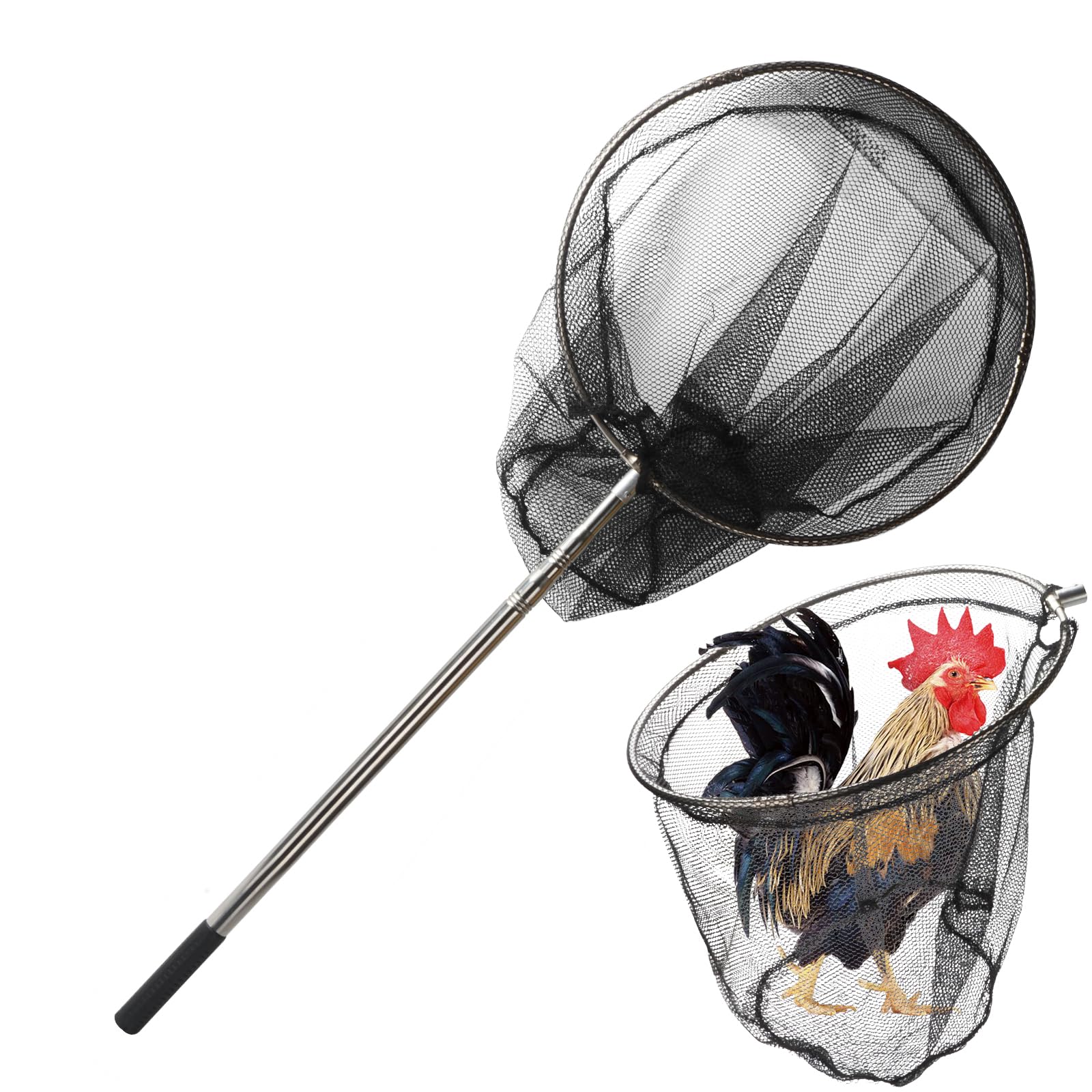 Animal Catch Net Pole Trap Tool Chicken Catcher Leg Hook Catching Kit Animal Control Capture Pole Cat Bird Poultry and Small Animals Trapping Net