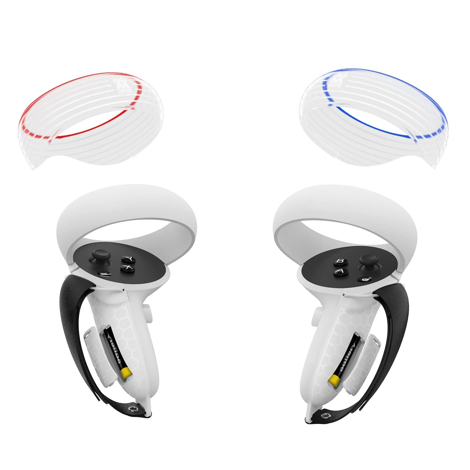 AMVR Resilient VR Facial Vent Soft Interface+Controller Grips for Quest 2 Accessories with Halo Protectors