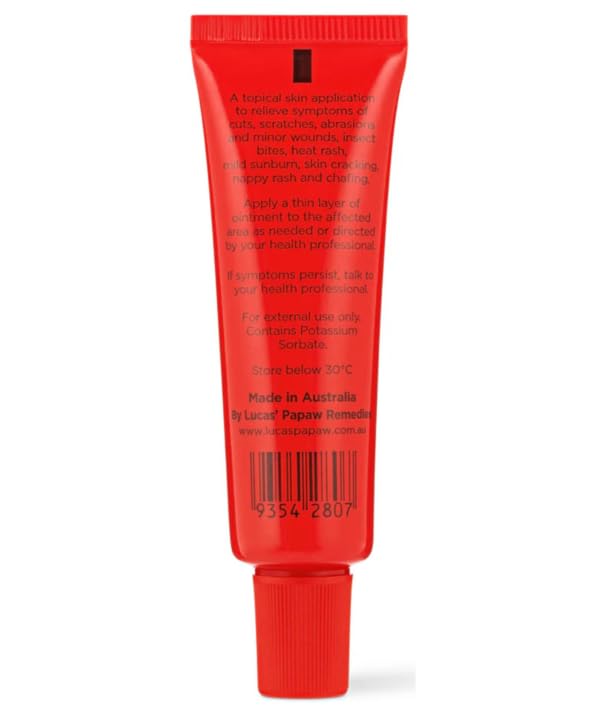 Lucas Papaw Ointment 15G (With Lip Applicator) | Best Paw Paw Cream for Chapped Lips, Minor Burns, Sunburn, Cuts, Insect Bites and Diaper Rash