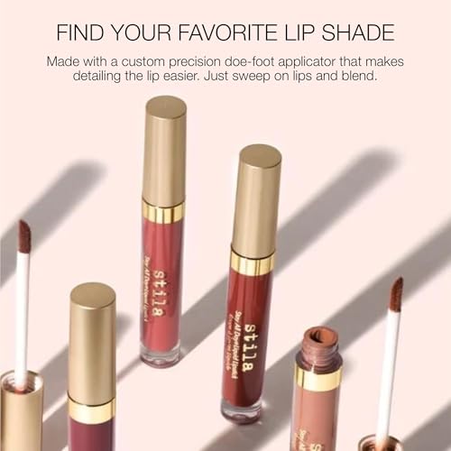 stila Stay All Day Liquid Lipstick, Matte Long-Lasting Color Wear, No Transfer or Bleed Hydrating & Lightweight with Vitamin E & Avocado Oil for Soft Lips Perla, .10 Fl. Oz.