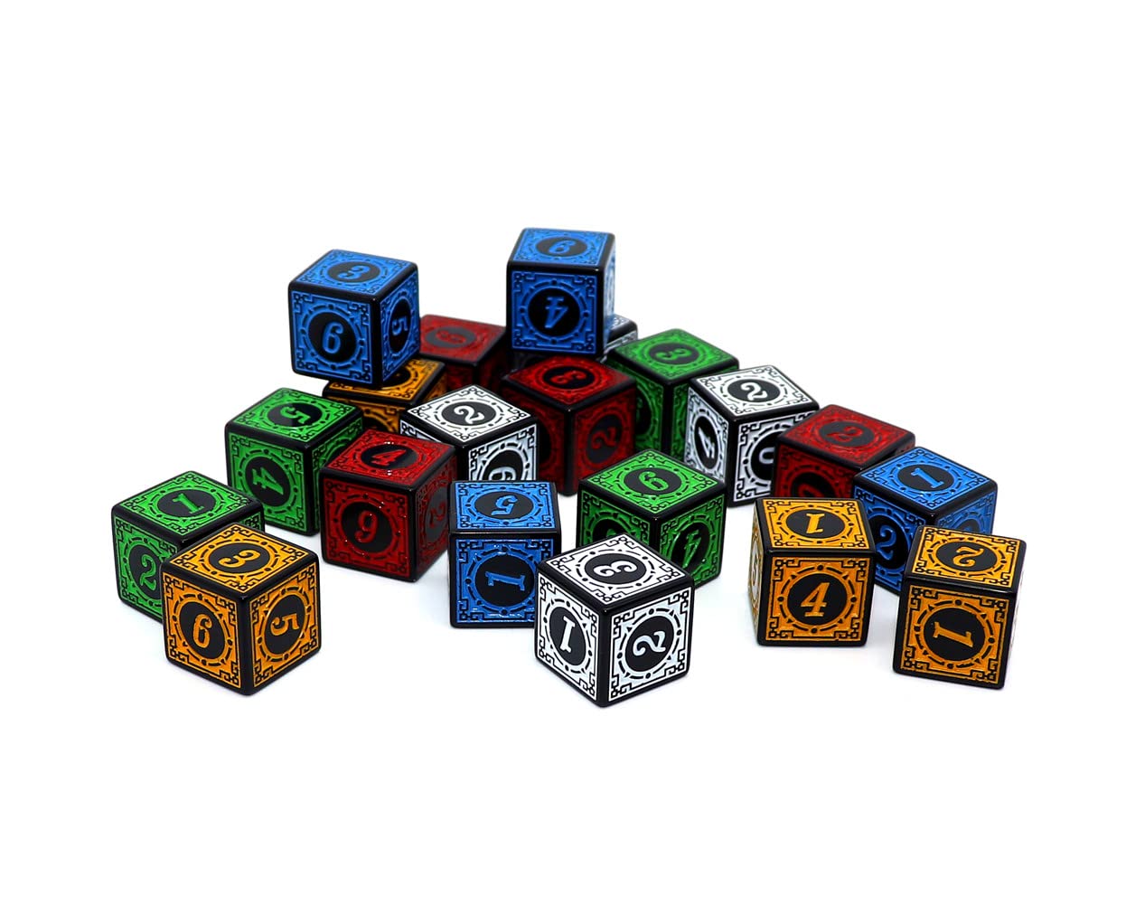 CREEBUY 16Pcs Dice Counters Token Loyalty Dice D6 Glitter Dice Cube Compatible with MTG,Magic The Gathering, CCG, Card Games Accessory(Nebula Dice)