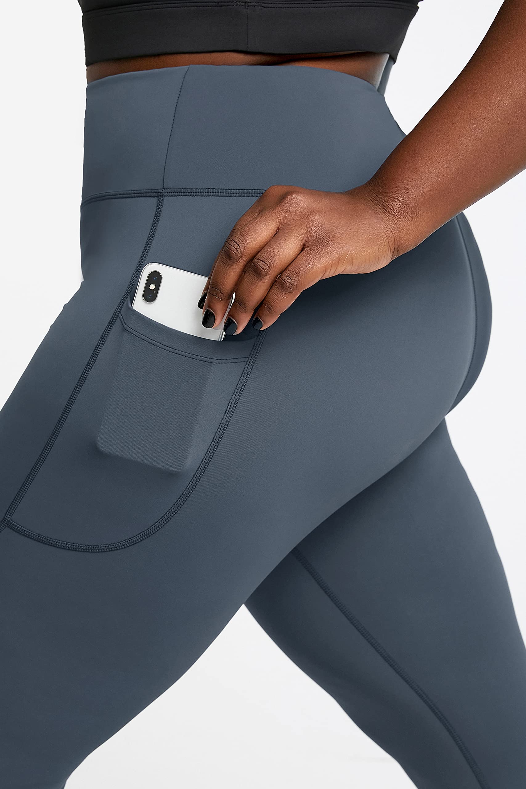 AOR YOGA Plus Size Leggings with Pockets for Squats and Tummy Control Deep Grey