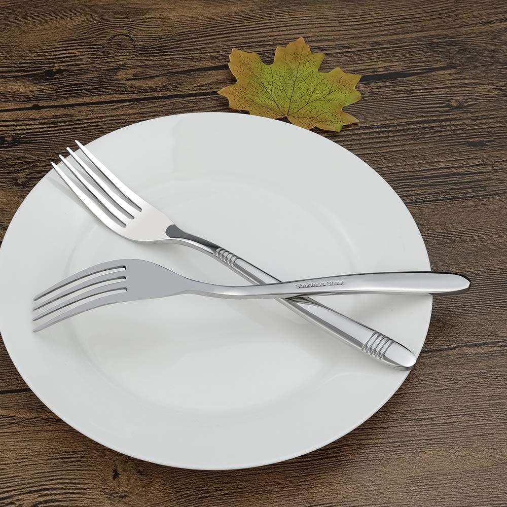 Bagele 12 Pieces Stainless Steel Dinner Forks, Silverware Forks Set