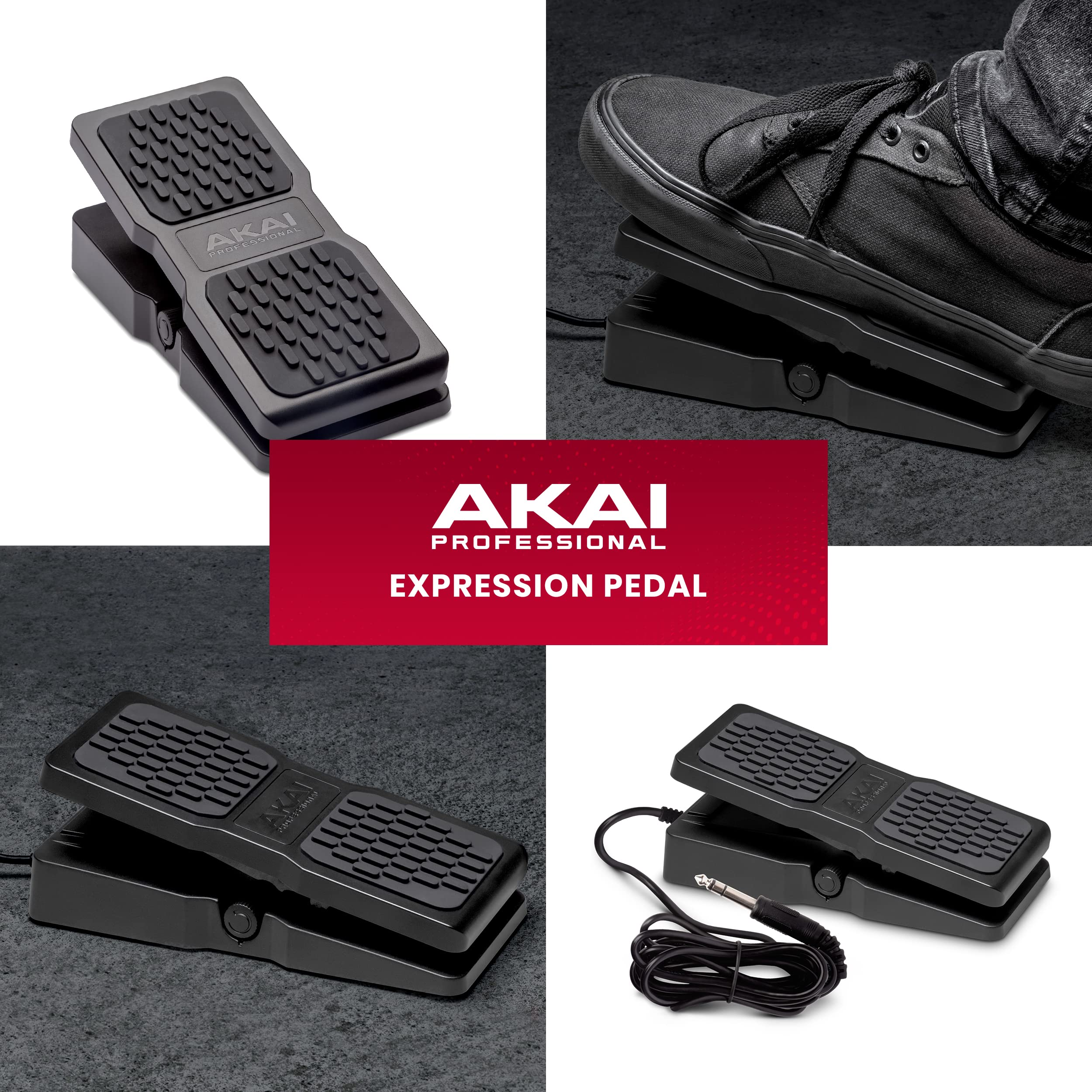 AKAI Professional Expression Pedal β Lightweight, Robust, Non Slip Pedal for MIDI Keyboard Controllers, Guitar Supported Effects, with 1.8m Cable