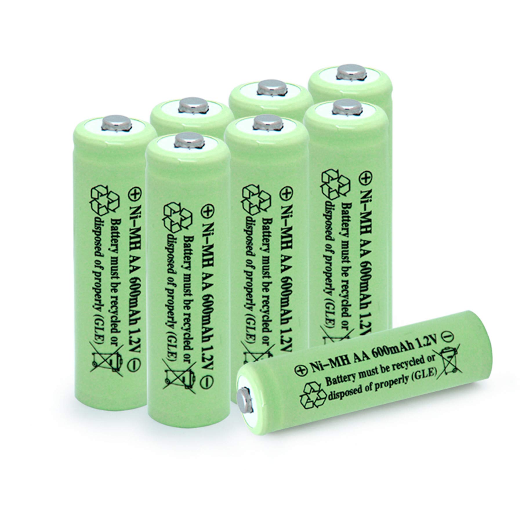 QBLPOWER AA Ni-MH 600mAh 1.2V Rechargable Solar Light Batteries for Outdoor Solar Lamps Garden Lights Remotes Mice(8Pcs)