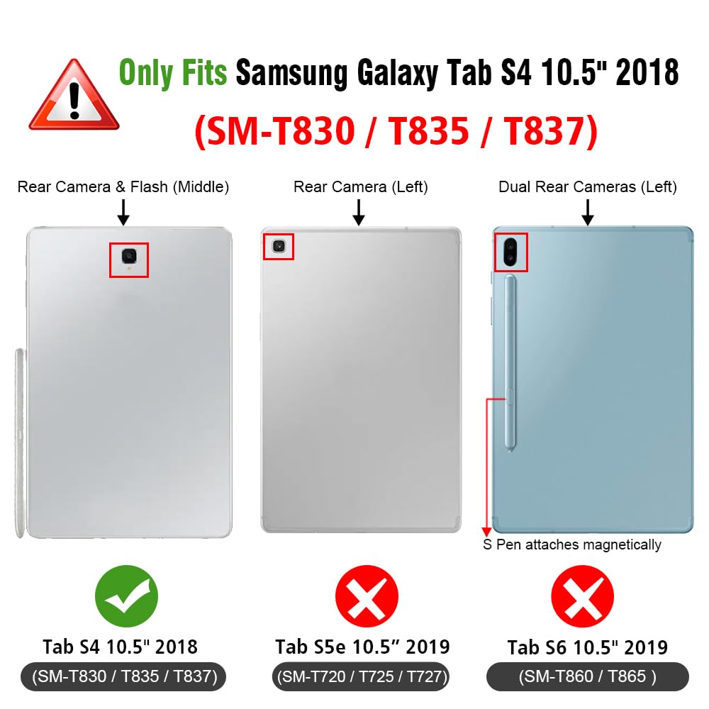 Fintie Slim Case for Samsung Galaxy Tab S4 10.5 2018 with S Pen Holder, Ultra Thin Tri-Fold Stand Cover with Auto Sleep/Wake for Samsung Tab S4 10.5 Inch Tablet SM-T830/T835/T837, Black