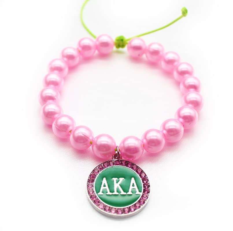 Akash Aka Bracelet For Women Girls Sorority Gift Pearl Bracelets In Pink Gift Box One Size